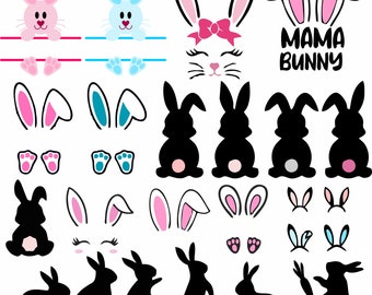 Rabbit SVG Bundle, Bunny Shape SVG , Rabbit Clipart, Rabbit SVG Cut ...