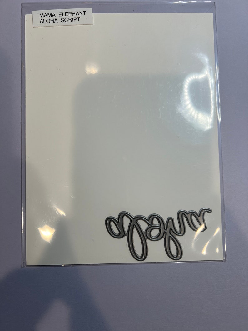 Mama Elephant Aloha Script Die - Etsy
