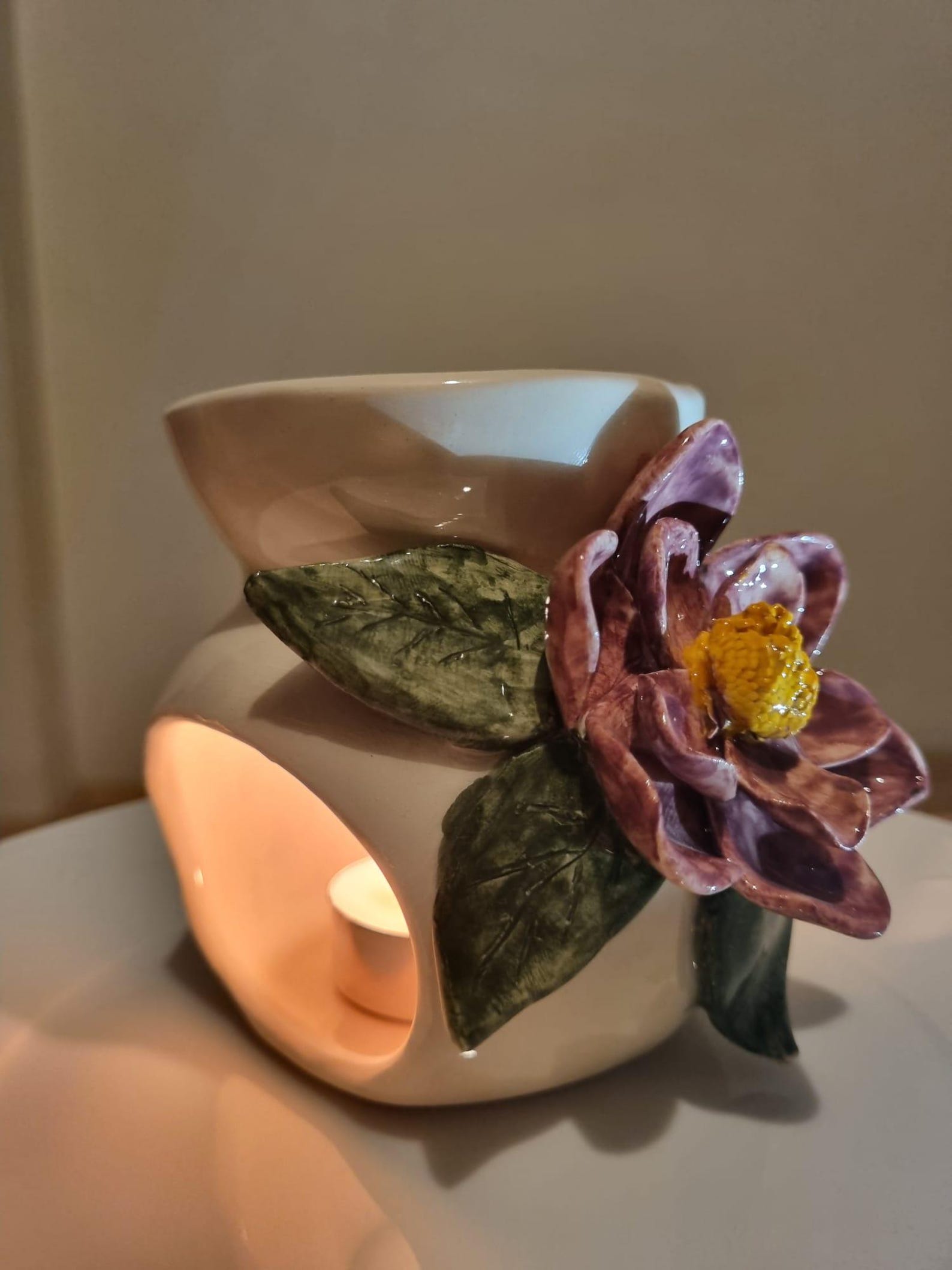 Handmade Ceramic Oil Burner - Floral Elegance - Etsy