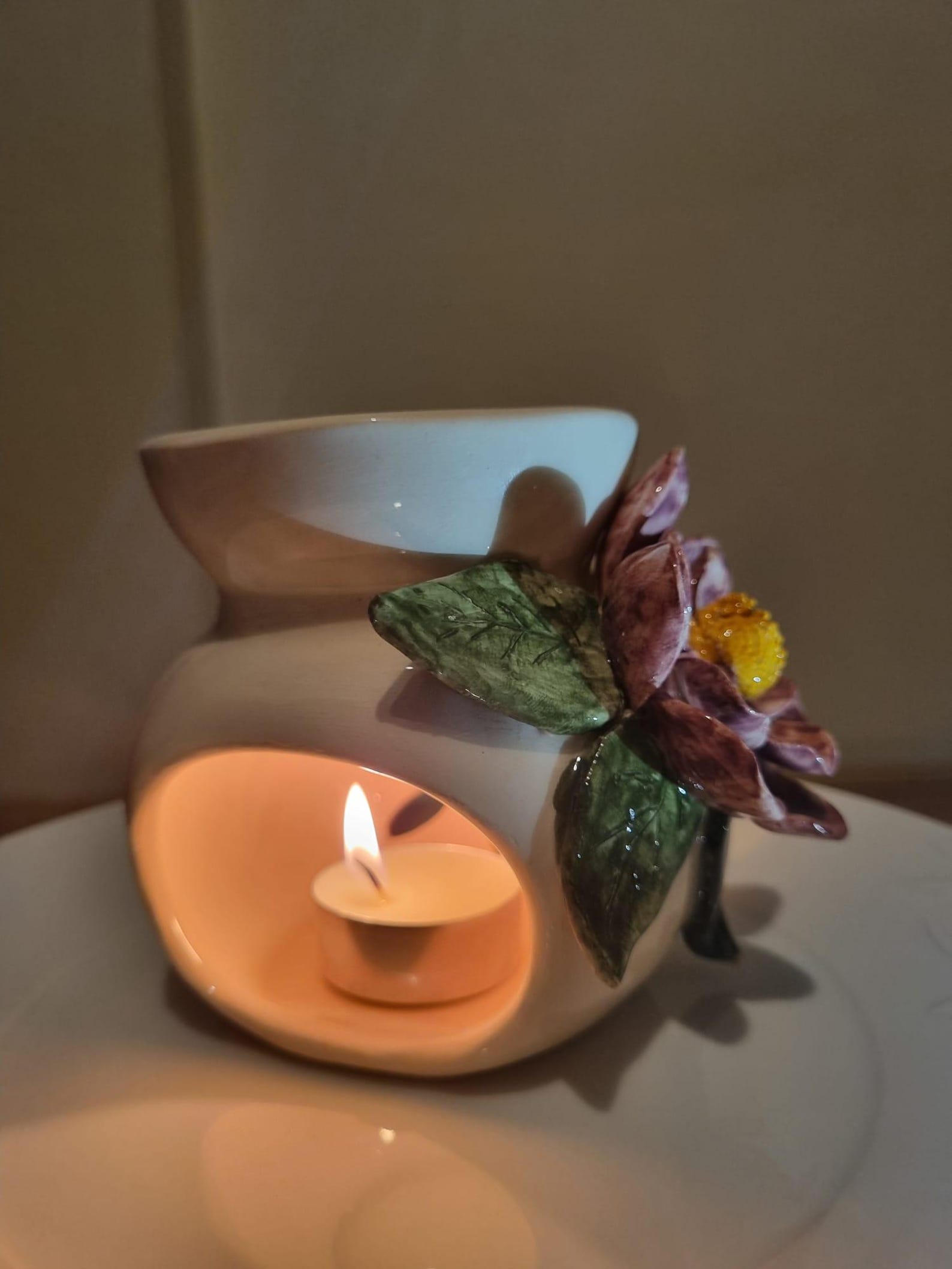 Handmade Ceramic Oil Burner - Floral Elegance - Etsy