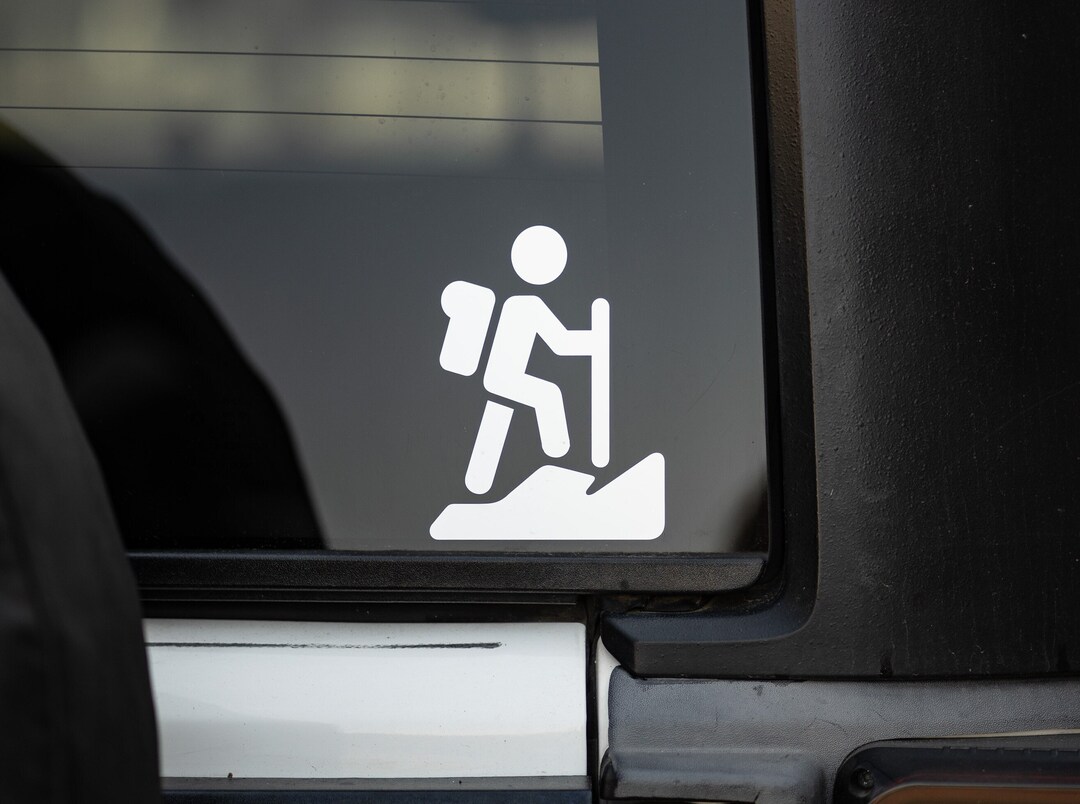 Hiker Decal Hiker Car Window Sticker, Hiking Gift, Laptop, Car Decal ...