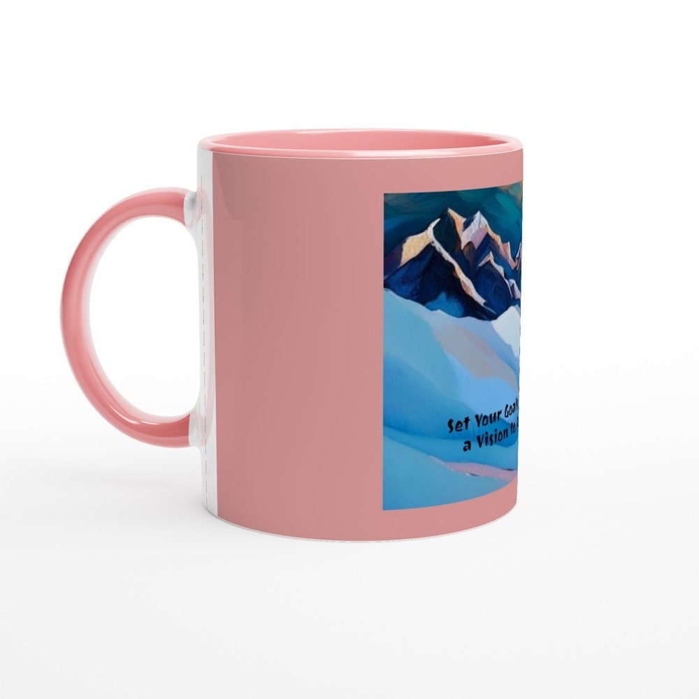Pink 11oz Ceramic Blue Mountains Inspirational Mug - Etsy