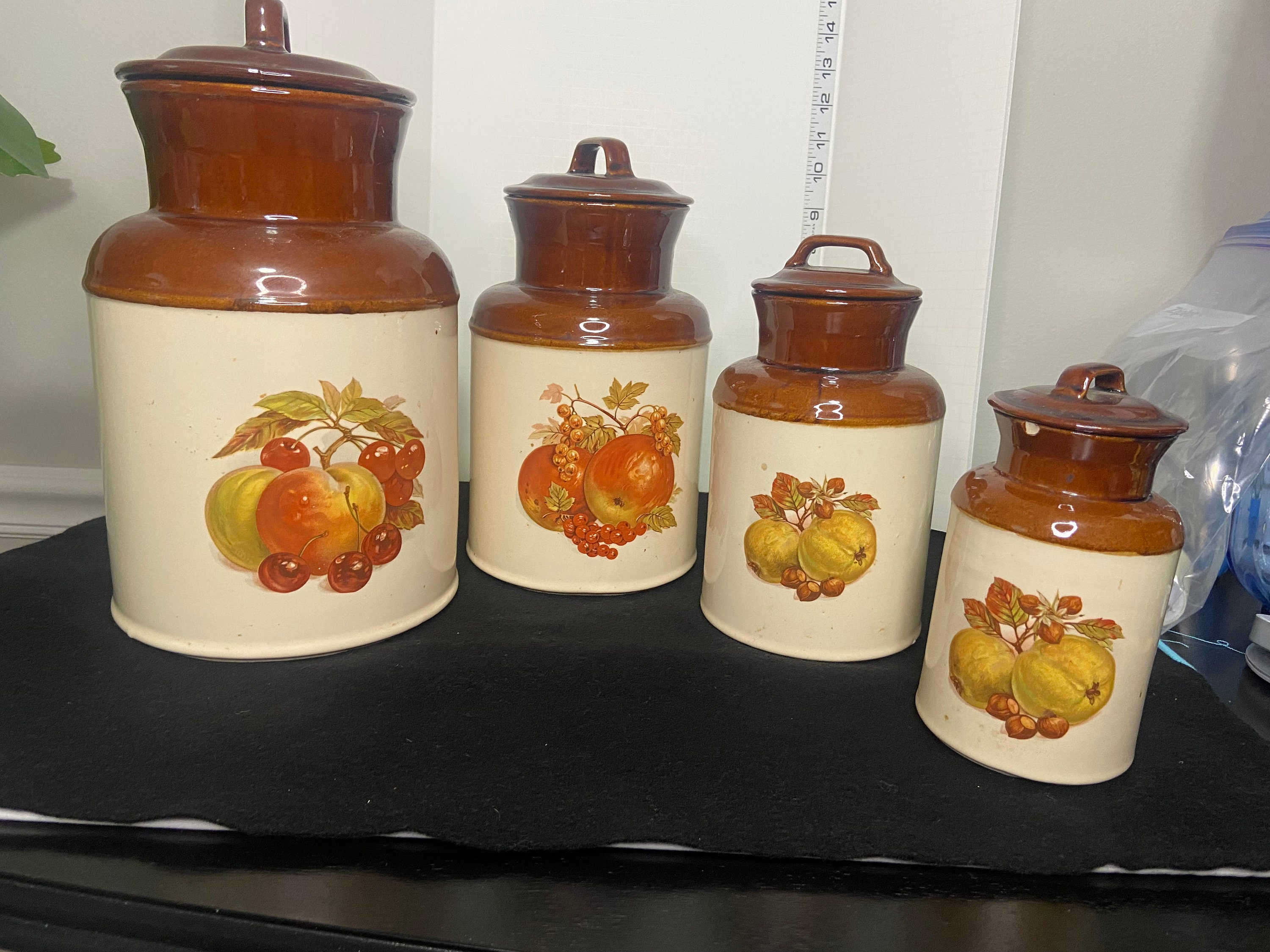 Mccoy Pottery Vintage Milk Can Autumn 1975 Canister Set of 4: ...