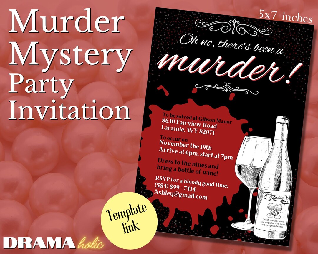 Murder Mystery Party Invitation | Death Dinner Party | Detective Game ...