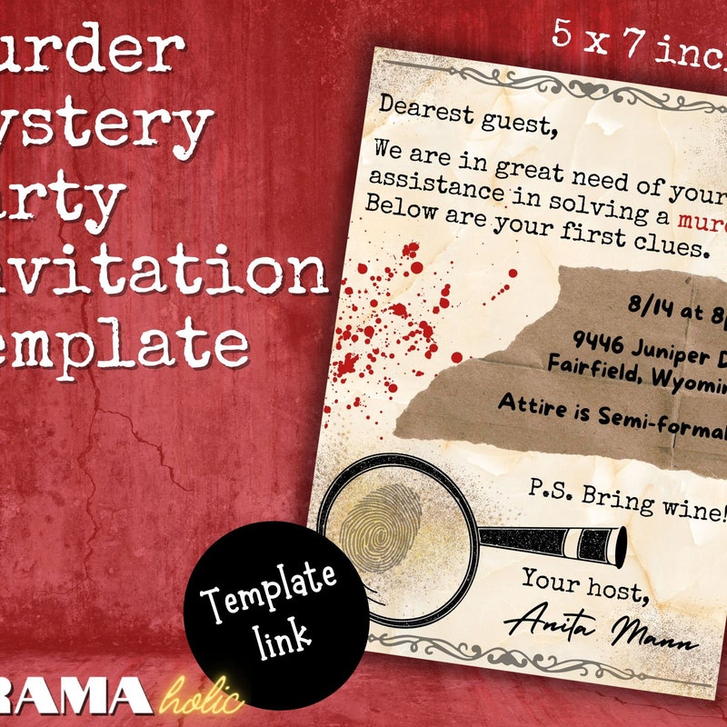 Clue Murder Mystery Invitation - Etsy