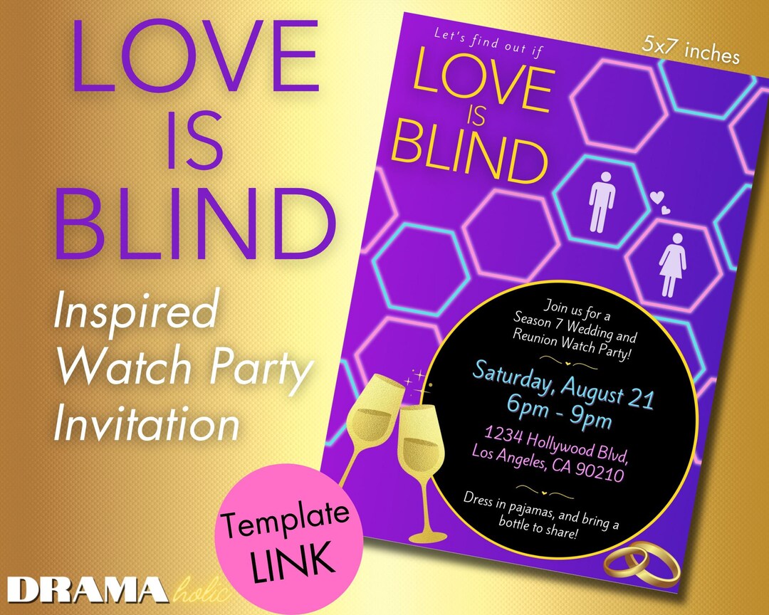 Love is Blind Inspired Watch Party Invitation: Editable Canva Template ...