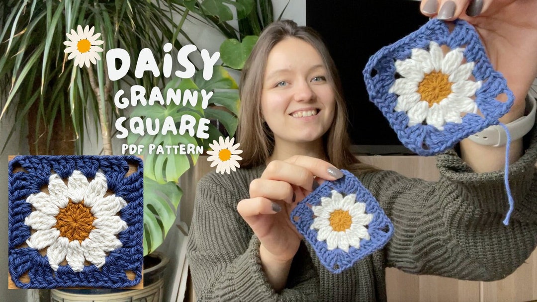 DAISY GRANNY SQUARE | Beginner Friendly Step-by-step Pattern - Etsy