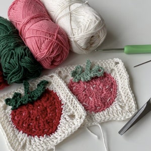 STRAWBERRY GRANNY SQUARE Crochet Pattern | Beginner Friendly Pdf in ...