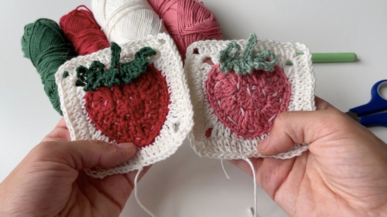 STRAWBERRY GRANNY SQUARE Crochet Pattern | Beginner Friendly Pdf in ...