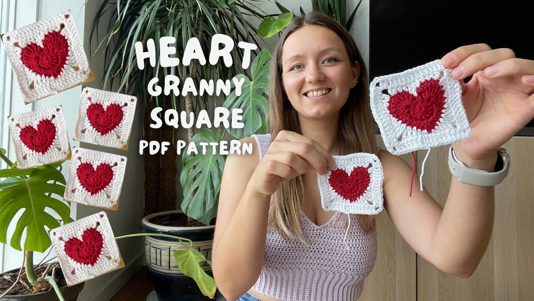 Heart Crochet Granny Square - Easy & Beginner-friendly - Pdf Pattern in ...