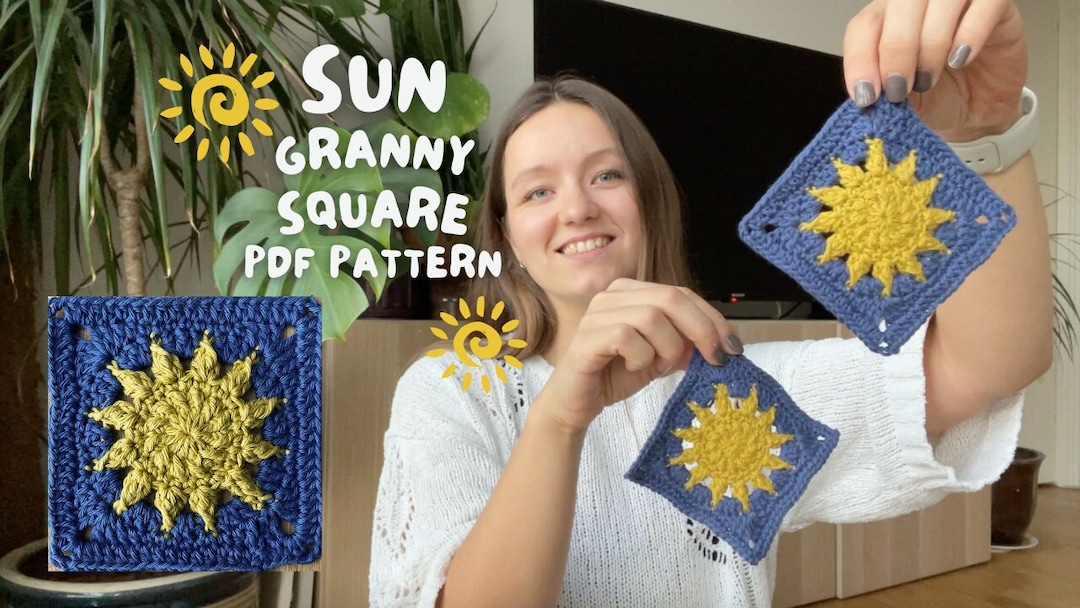 SUN GRANNY SQUARE | Sun Granny Square Pdf Pattern in English - Beginner ...