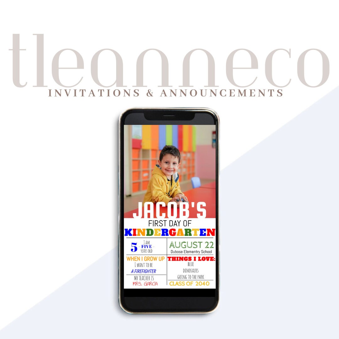 First Day of School Announcement - Etsy