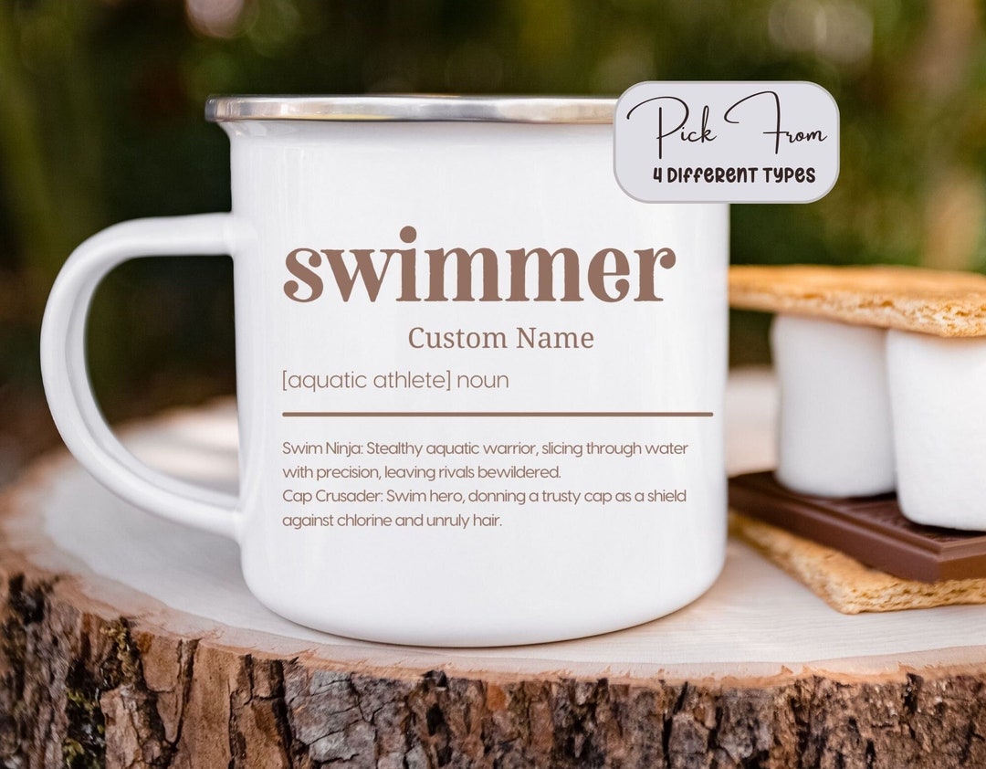 Custom Swimmer Definition Enamel Camping Mug, Definition Mug ...