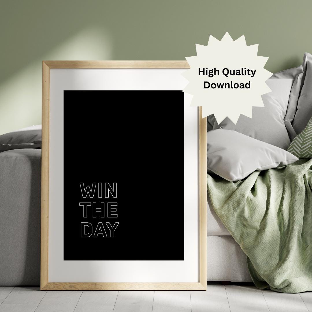 Win the Day Poster Digital Download - Etsy