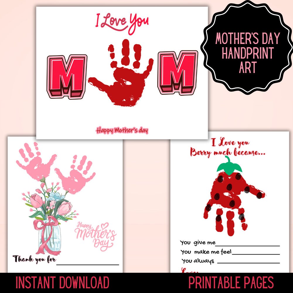 Printable Kids Craft Mother's Day Handprint Art - Etsy