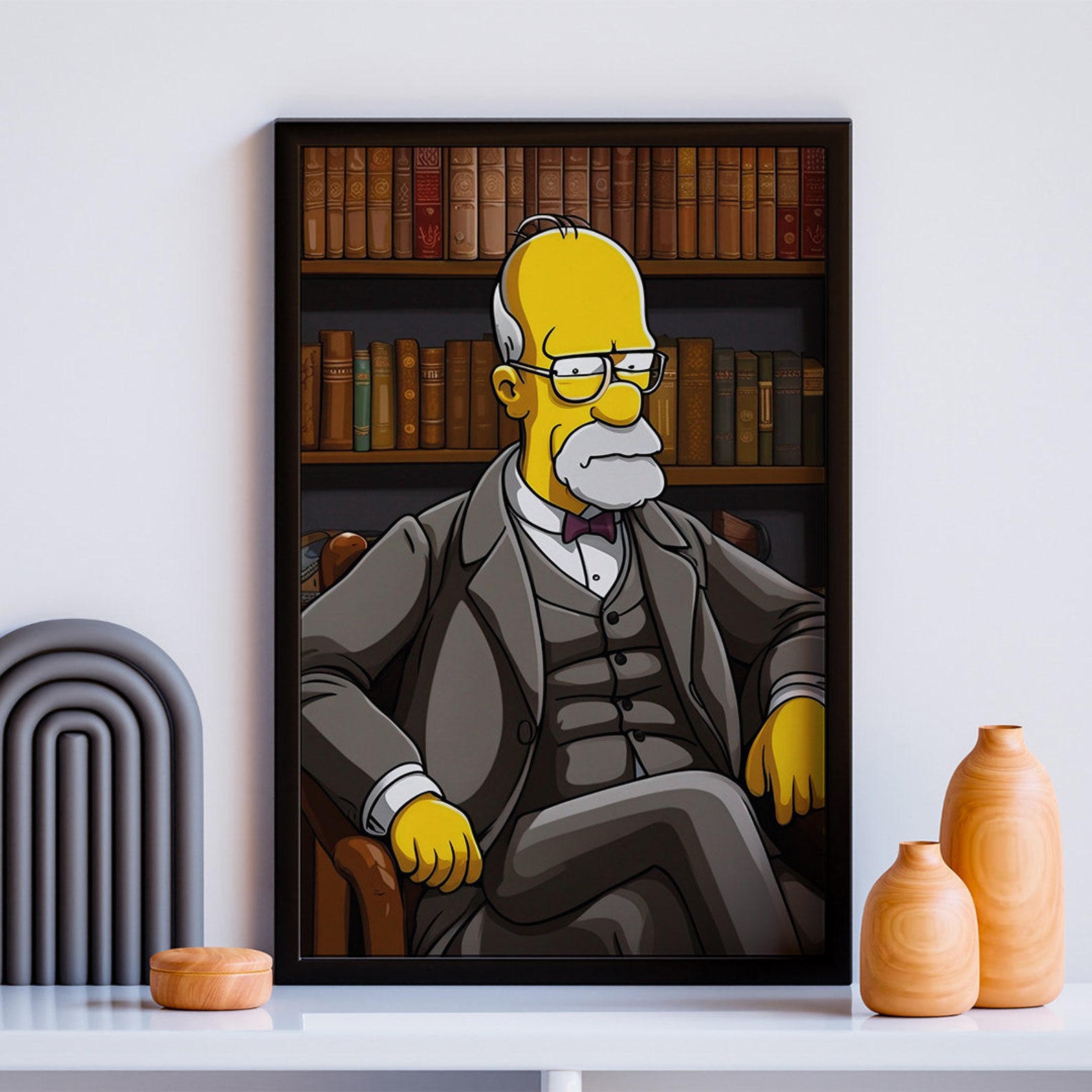 Sigmund Freud Poster| Simpsons Freud | Therapist Wall Art | Counselling ...