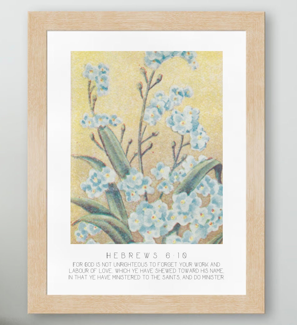 Printable Digital Art Bible Verse Art, Vintage, Forget-me-not ...