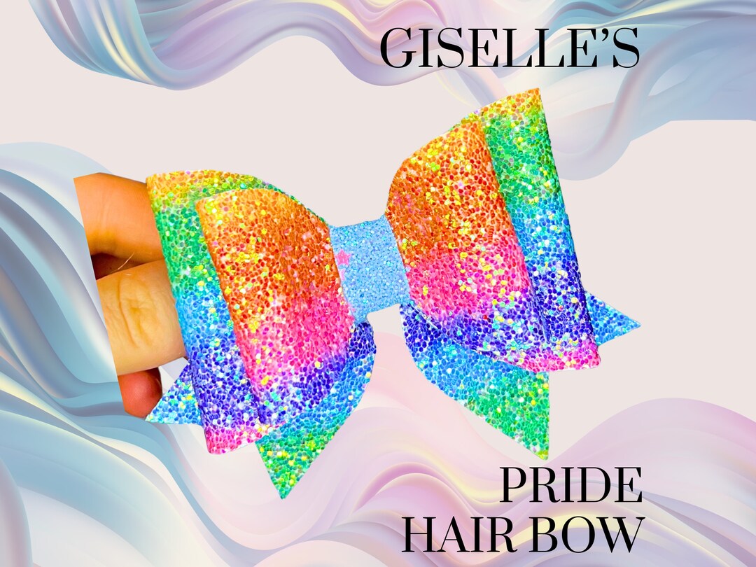 Pride Hair Bow, Kids Pride Bow, Rainbow Glitter Hair Clip, Pride Bow ...
