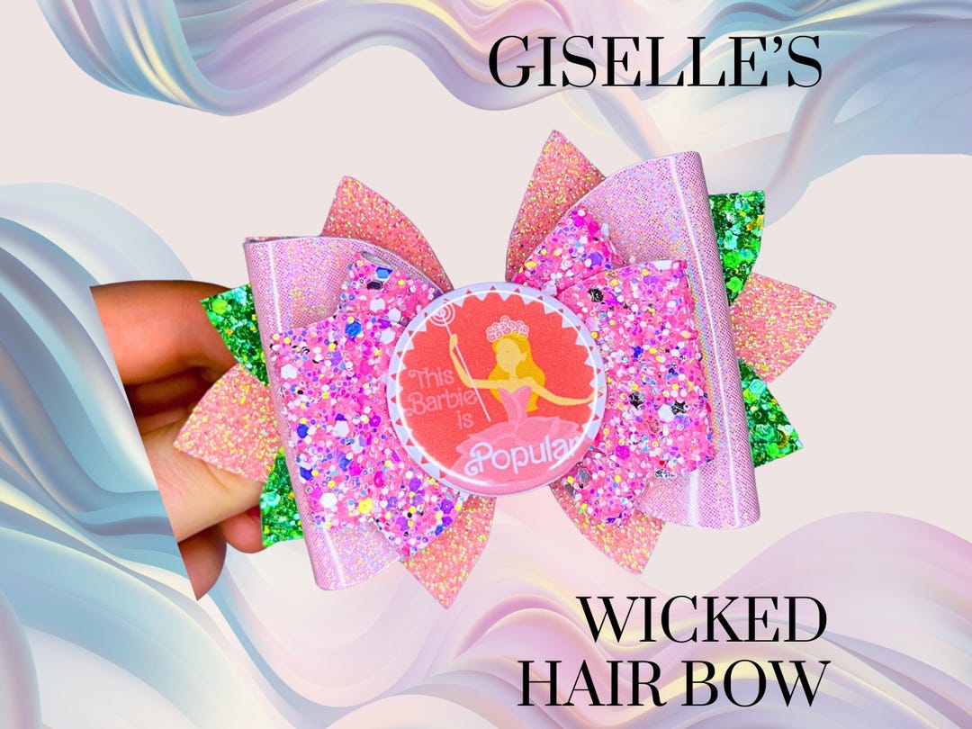Wicked Hair Bow, Glinda Hair Clip, Glitter Barbie Bow, Arianna Grande ...