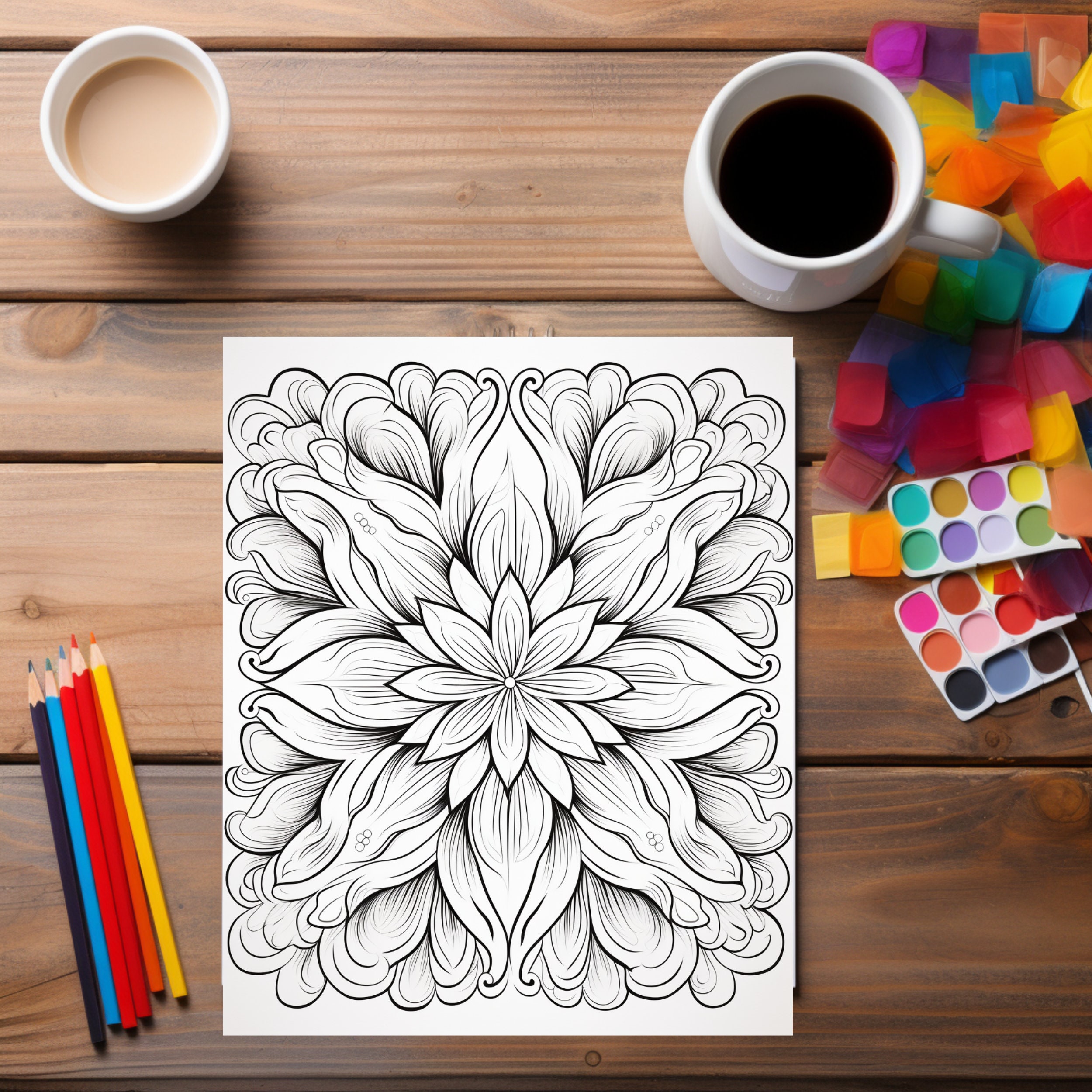 60 Printable Adult Mandala Coloring Pages, Stress Relief and Relaxation ...