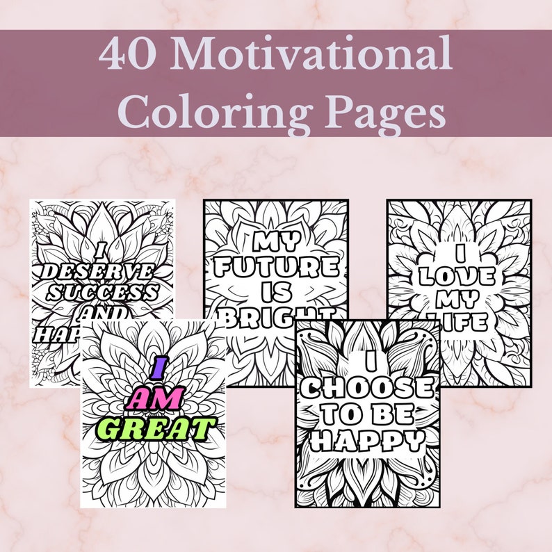 Printable Motivational Quotes and Positive Affirmations Coloring Pages ...