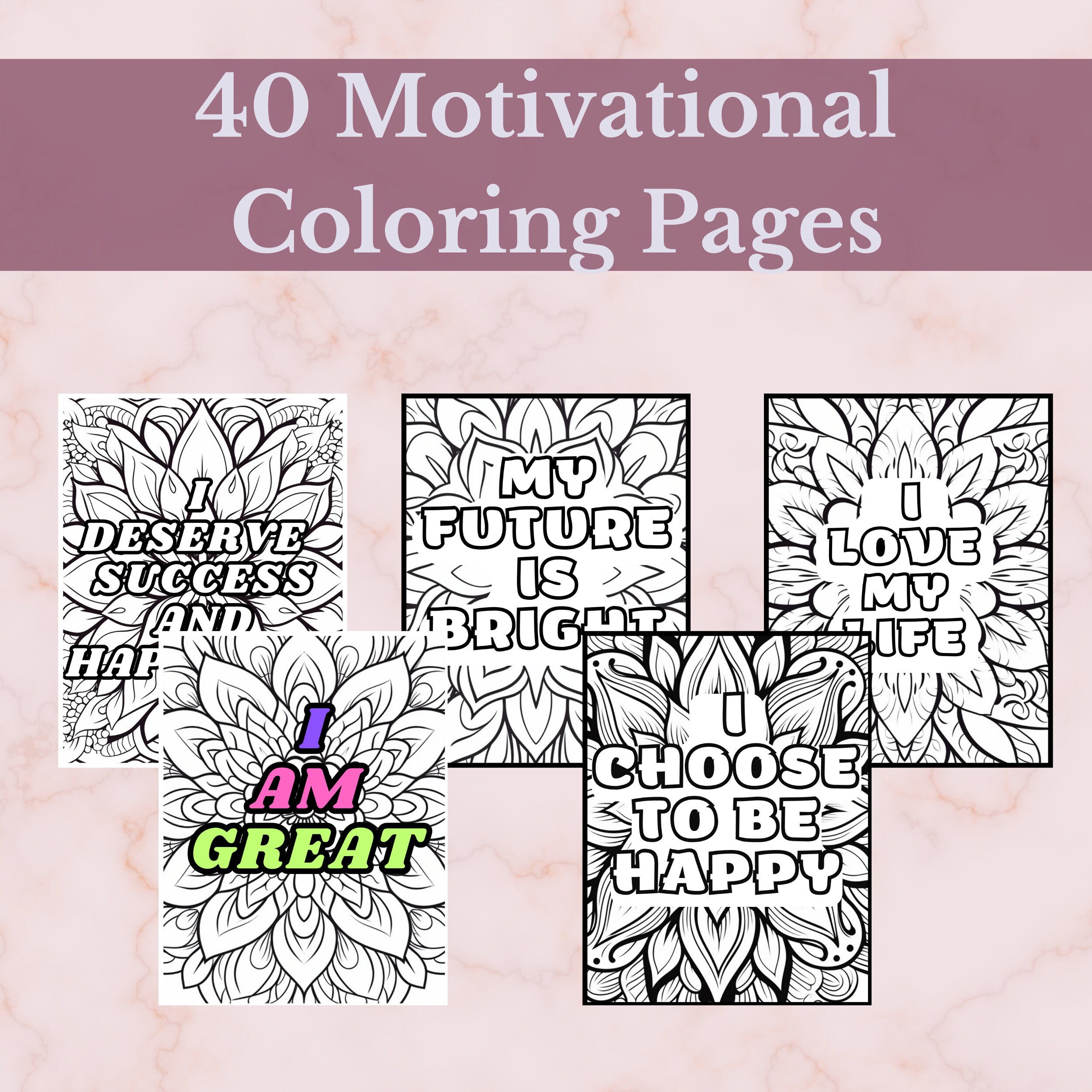 Printable Motivational Quotes and Positive Affirmations Coloring Pages ...