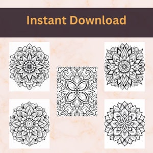 60 Printable Adult Mandala Coloring Pages, Stress Relief and Relaxation ...