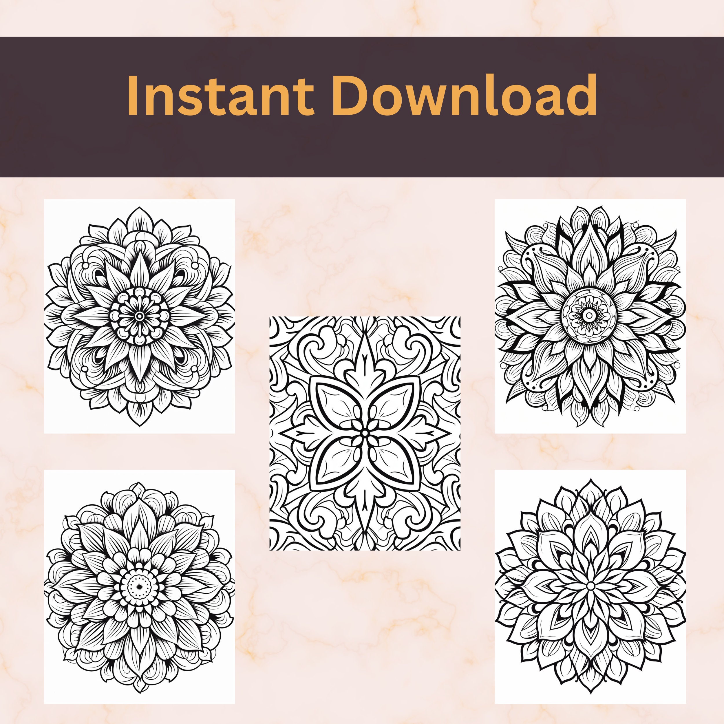 60 Printable Adult Mandala Coloring Pages, Stress Relief and Relaxation ...