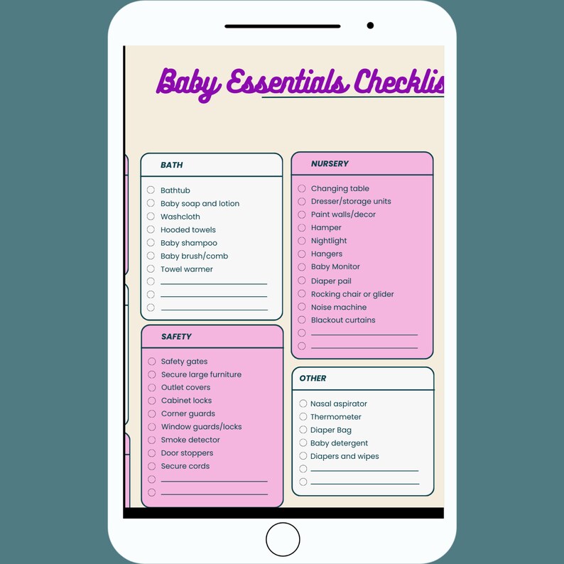 Baby Essentials Checklist Printable Hospital Bag Checklist - Etsy