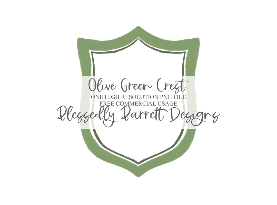 Olive Green Crest Clipart | Monogram Crest | Wreath | Baby Shower ...