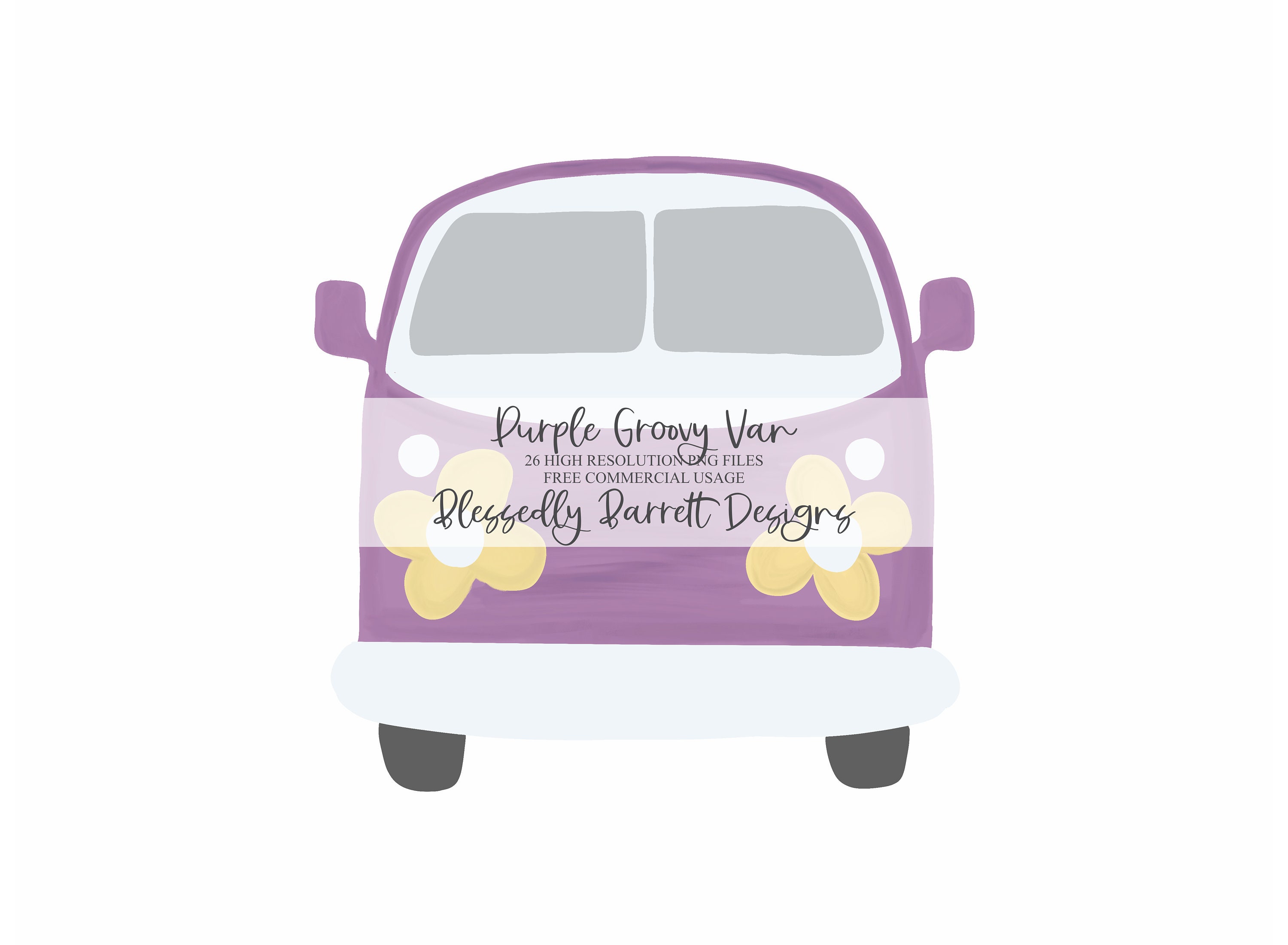 Lilac Groovy Van Clipart | Groovy Clipart | Retro | Groovy Sublimation ...
