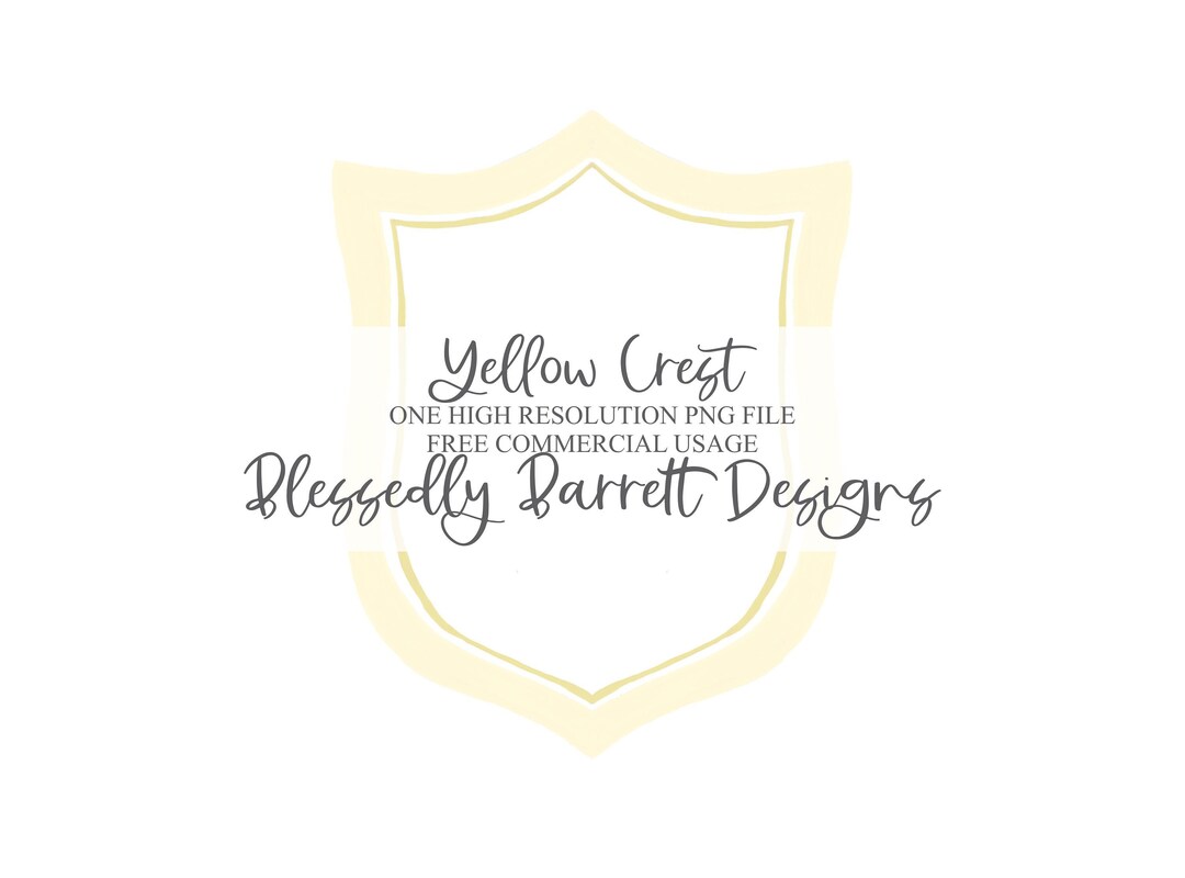 Yellow Crest Clipart | Monogram Crest | Wreath | Watercolor | Clipart ...