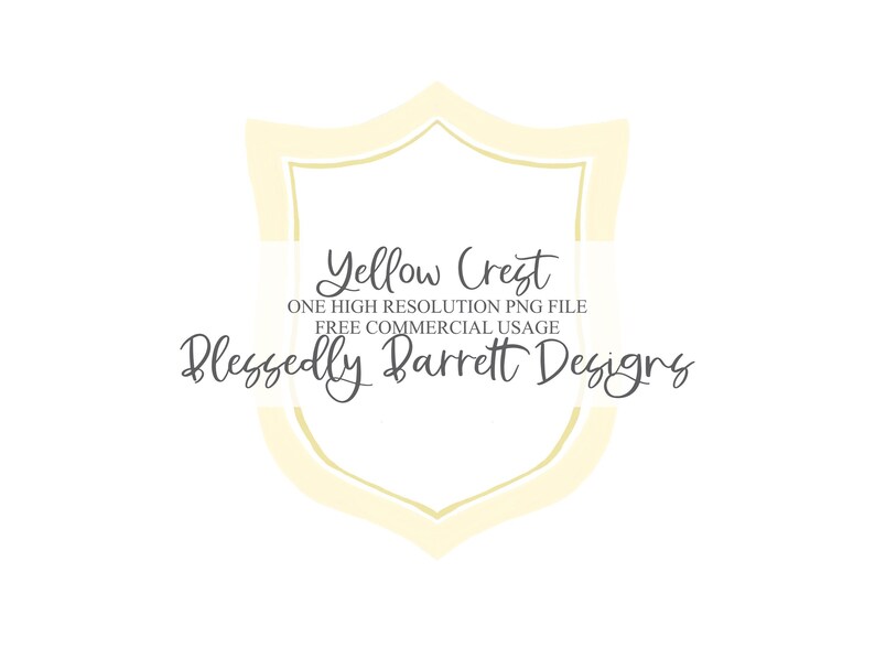 Yellow Crest Clipart | Monogram Crest | Wreath | Watercolor | Clipart ...