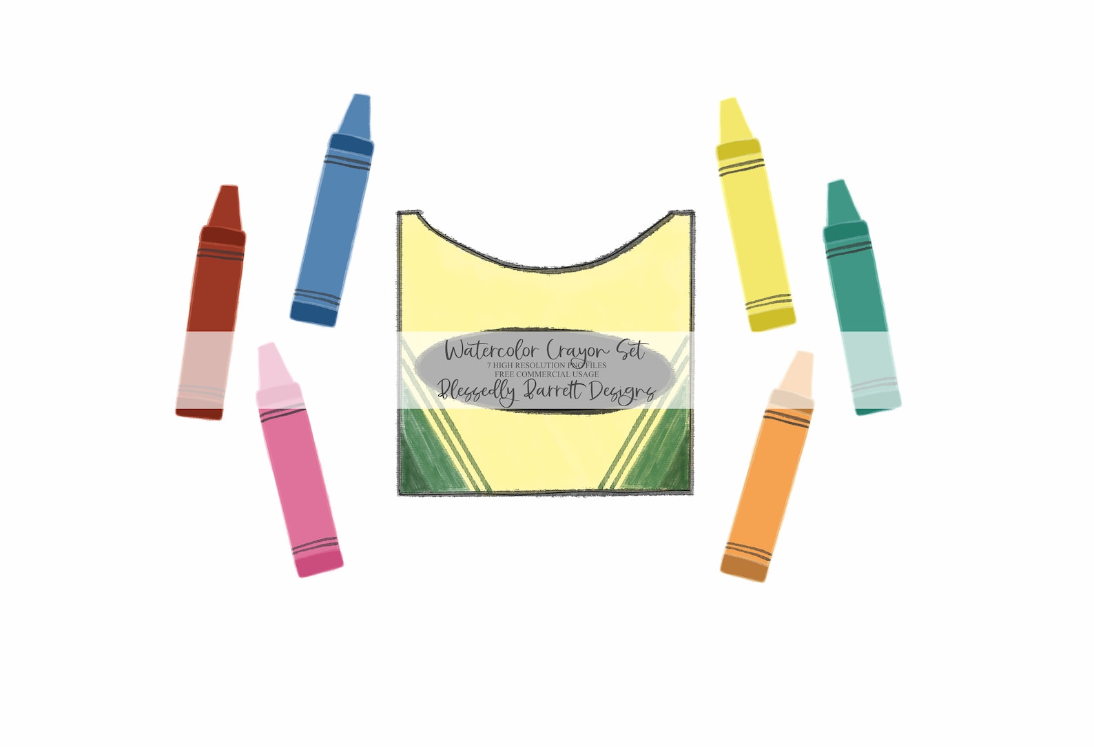 Primary Colors Crayon Clipart Teacher Clipart Crayola - Etsy