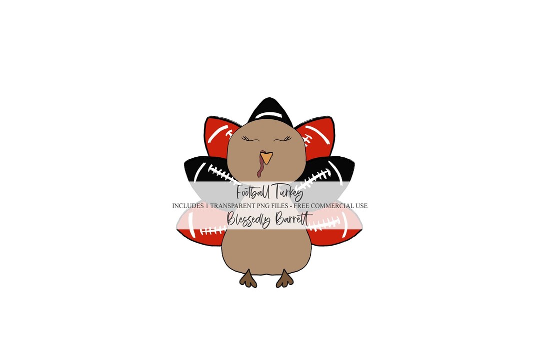 Football Turkey Clipart | Red Black Clipart | Thanksgiving Shirt Design ...