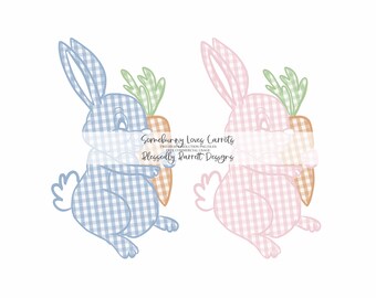 Easter Clipart | Watercolor | Gingham Peeps | Hand Drawn Bunnies ...