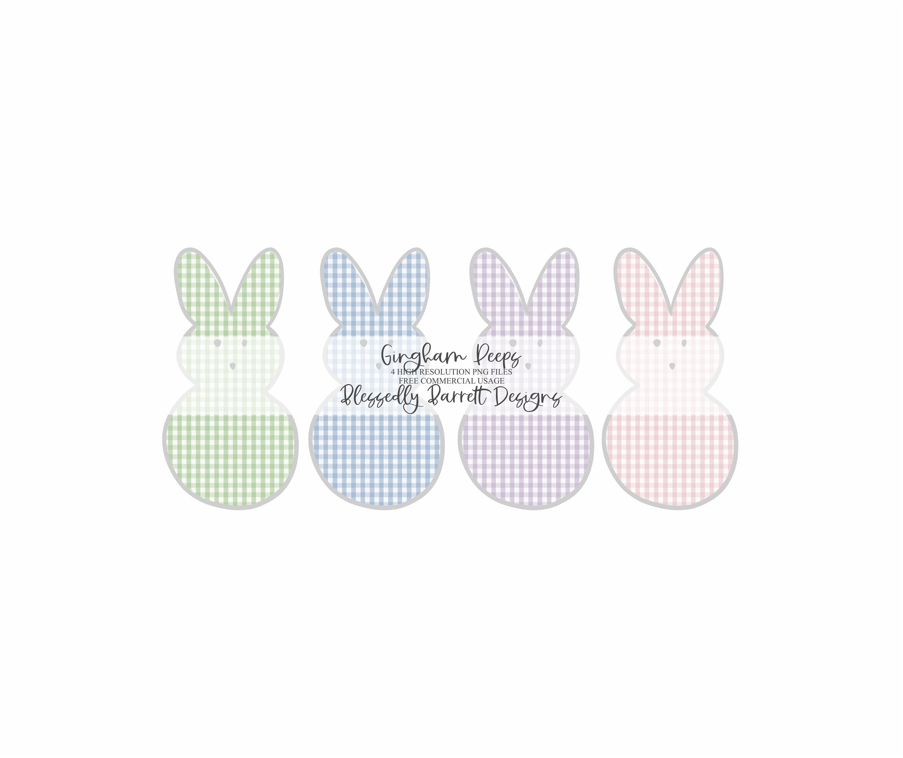 Easter Clipart | Watercolor | Gingham Peeps | Hand Drawn Bunnies ...