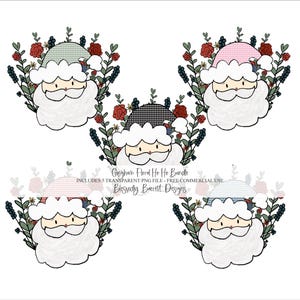 Bundle Christmas Clipart | Green Check Santa | Floral | Ho Ho | Santa ...