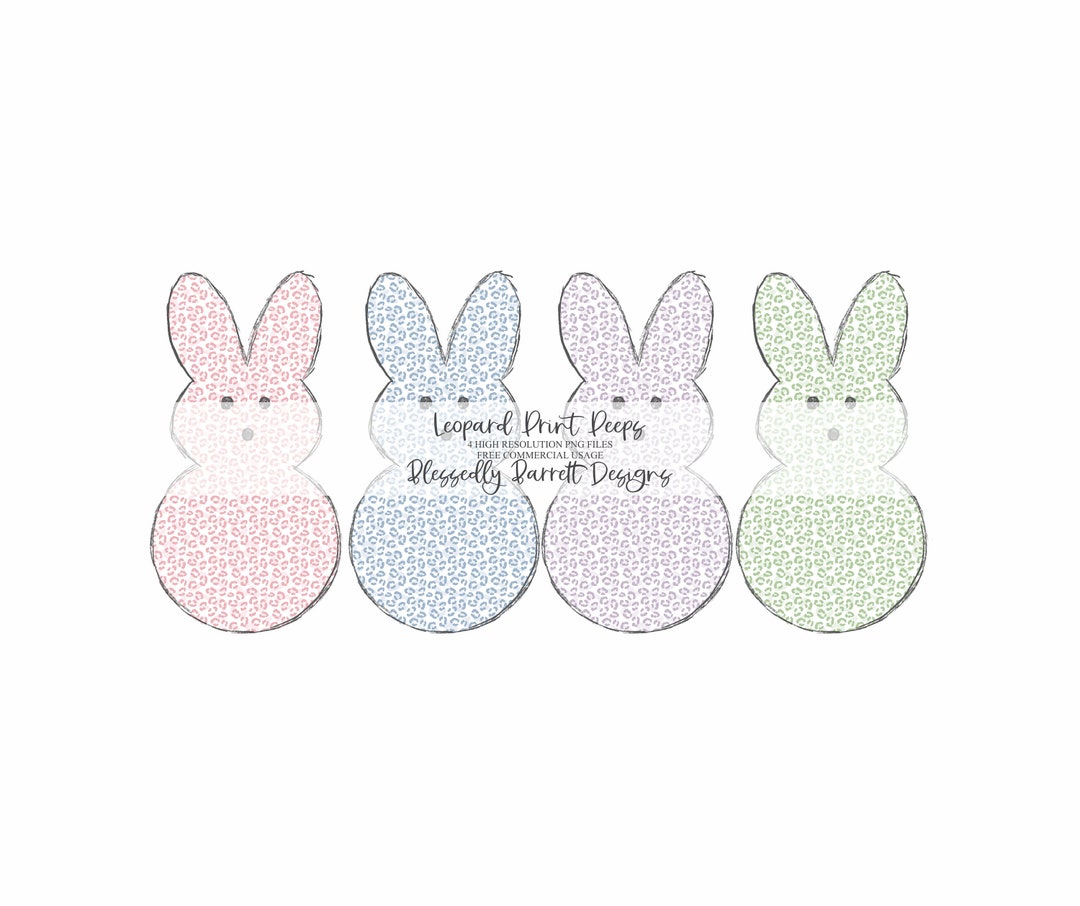 Easter Clipart | Watercolor | Leopard Print Peeps | Hand Drawn Bunnies ...