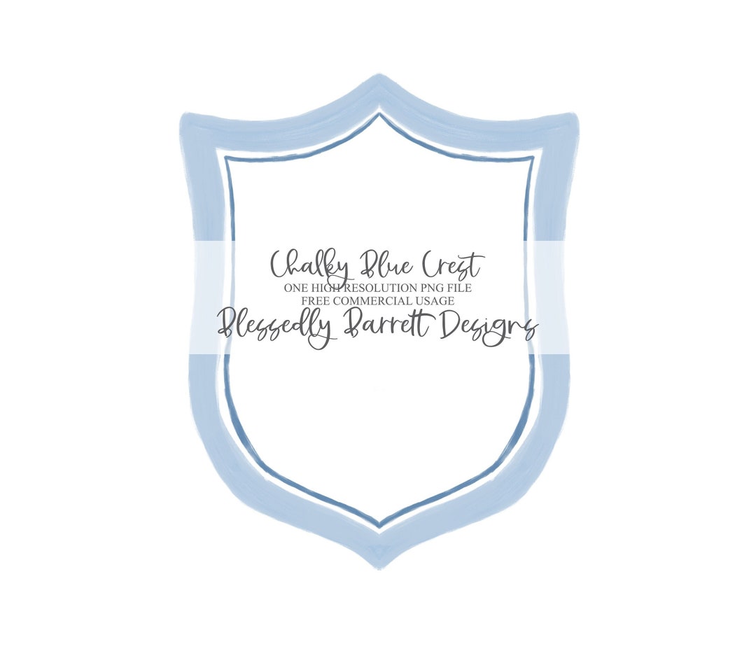 Baby Blue Crest Clipart | Chalky Blue Monogram Crest | Wreath ...