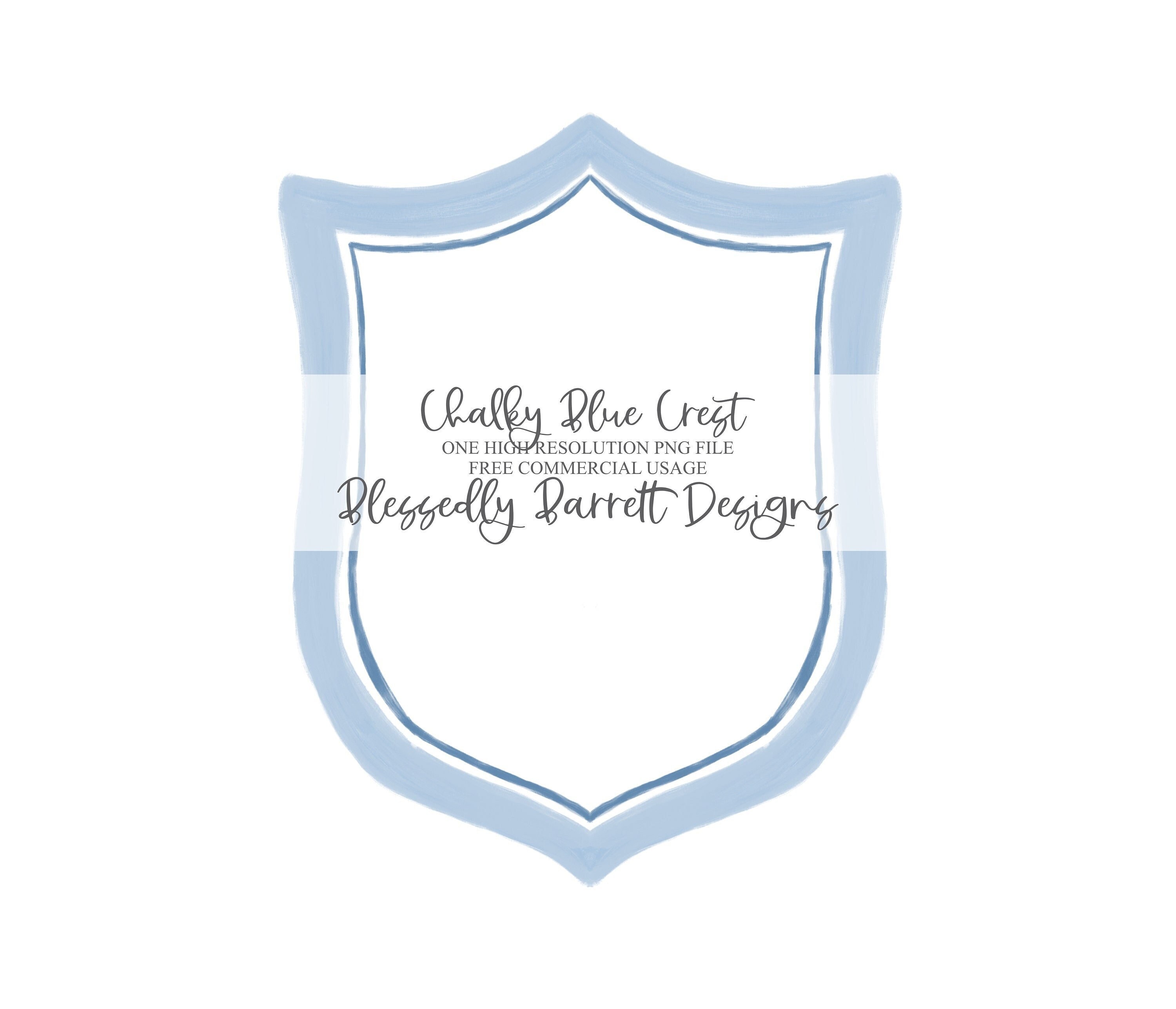 Baby Blue Crest Clipart | Chalky Blue Monogram Crest | Wreath ...