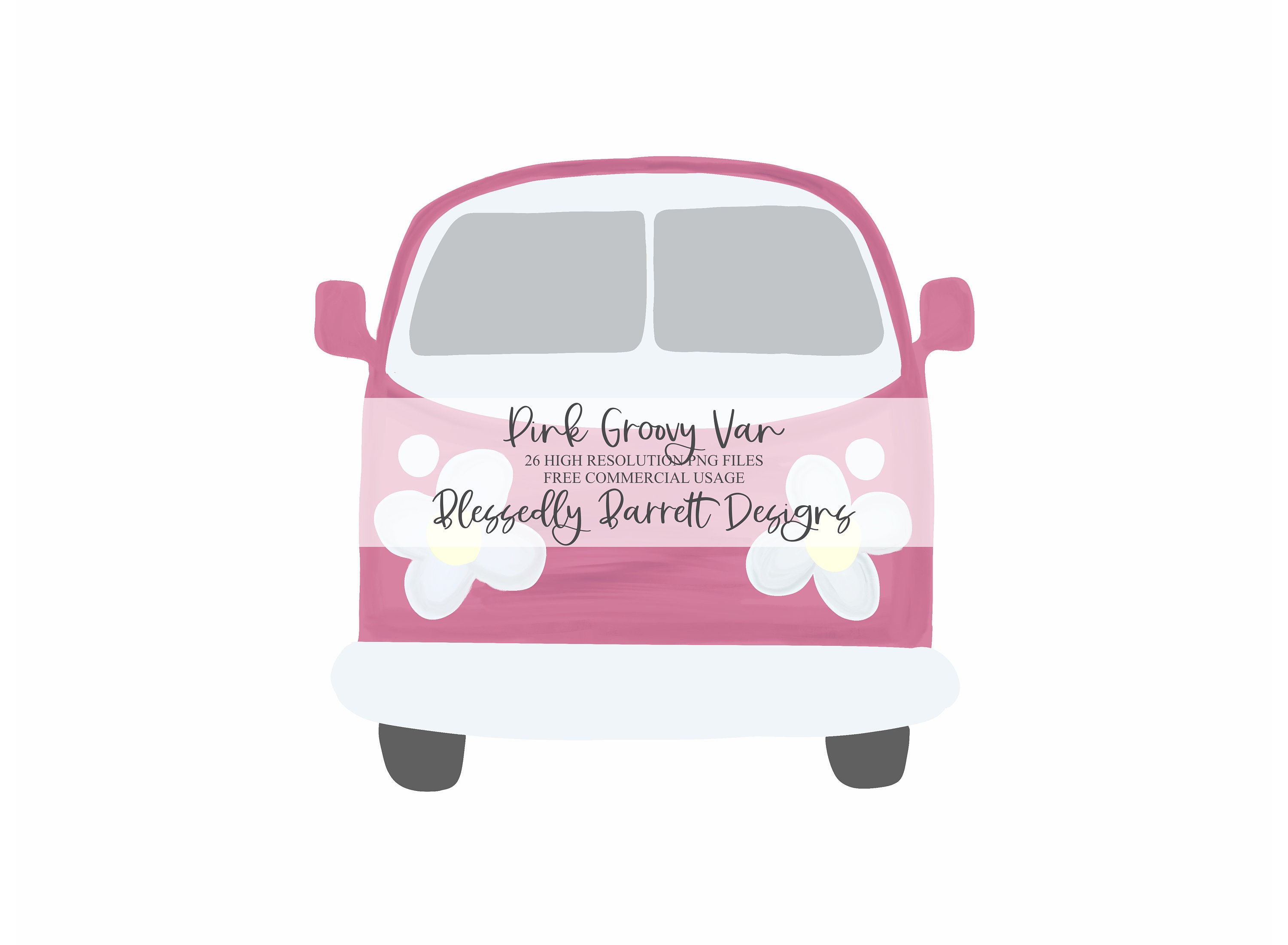 Groovy Van Clipart | Groovy Clipart | Retro | Groovy Sublimation | PINK ...