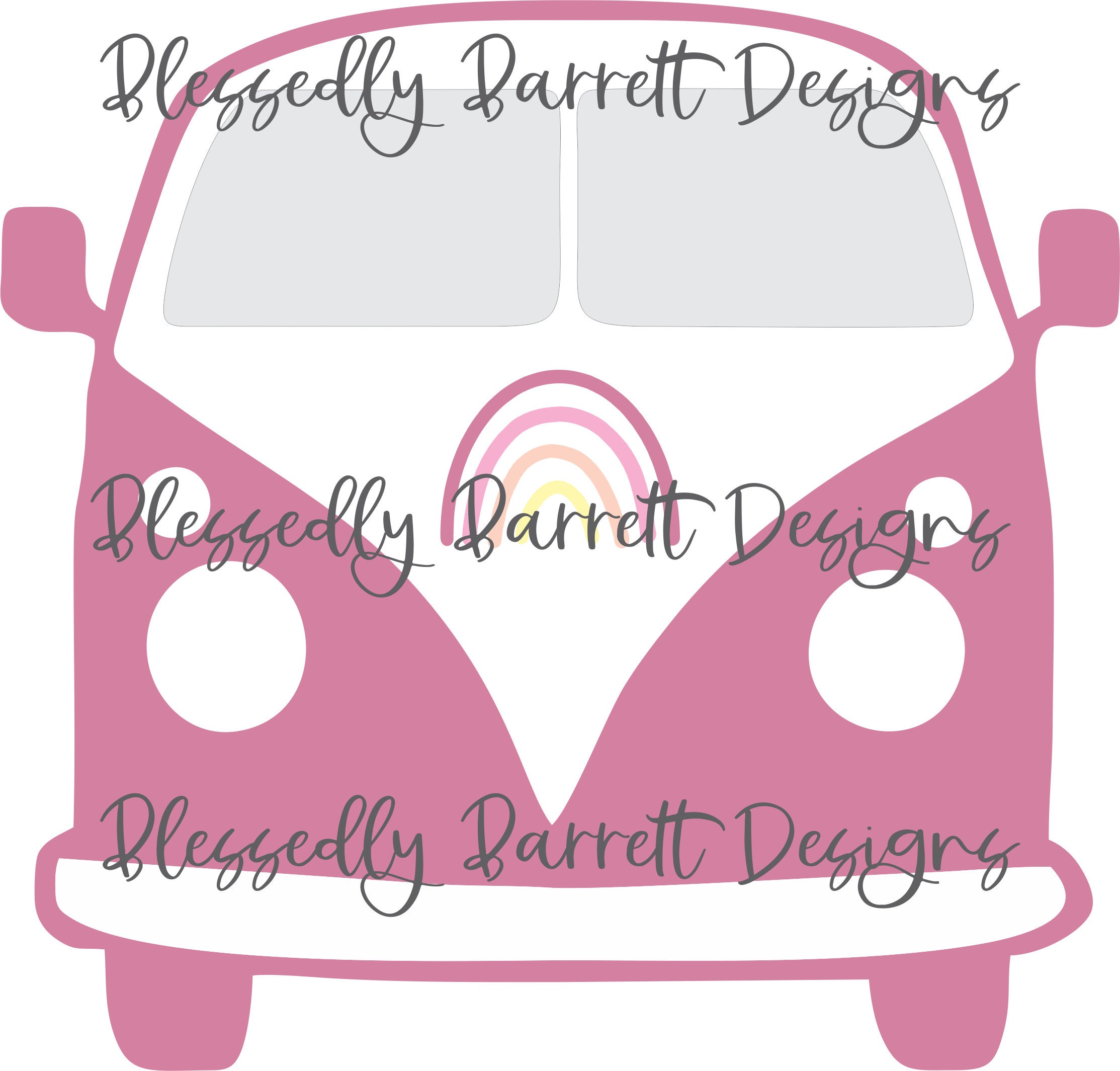 Groovy Van Clipart | Groovy Clipart | Retro | Groovy Sublimation | PINK ...