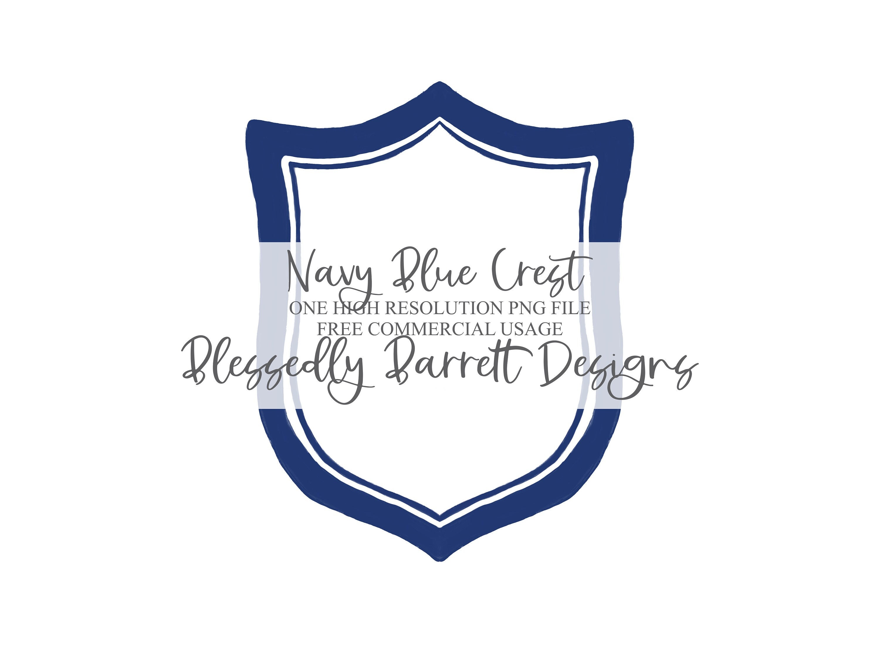 Navy Crest Clipart | Navy Blue Monogram Crest | Wreath | Watercolor ...