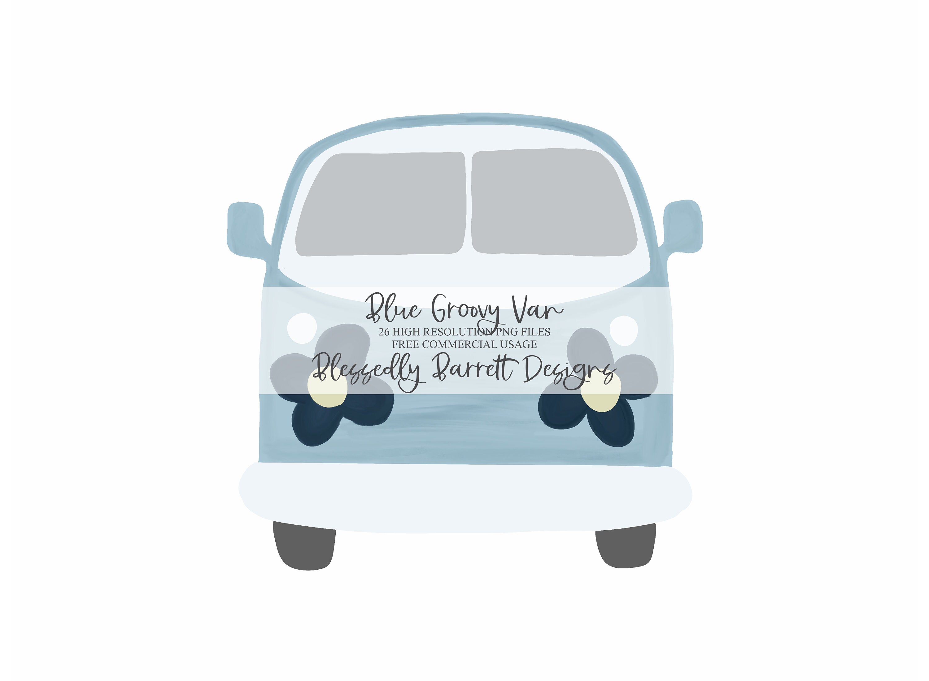 Groovy Van Clipart | Groovy Clipart | Retro | Groovy Sublimation | BLUE ...