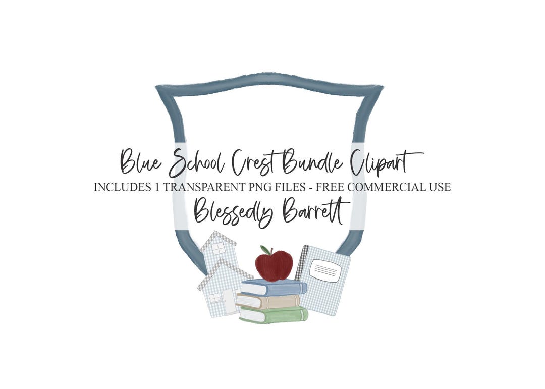 Chalky Blue Teacher Crest Watercolor Color Clipart | Teacher Clipart ...