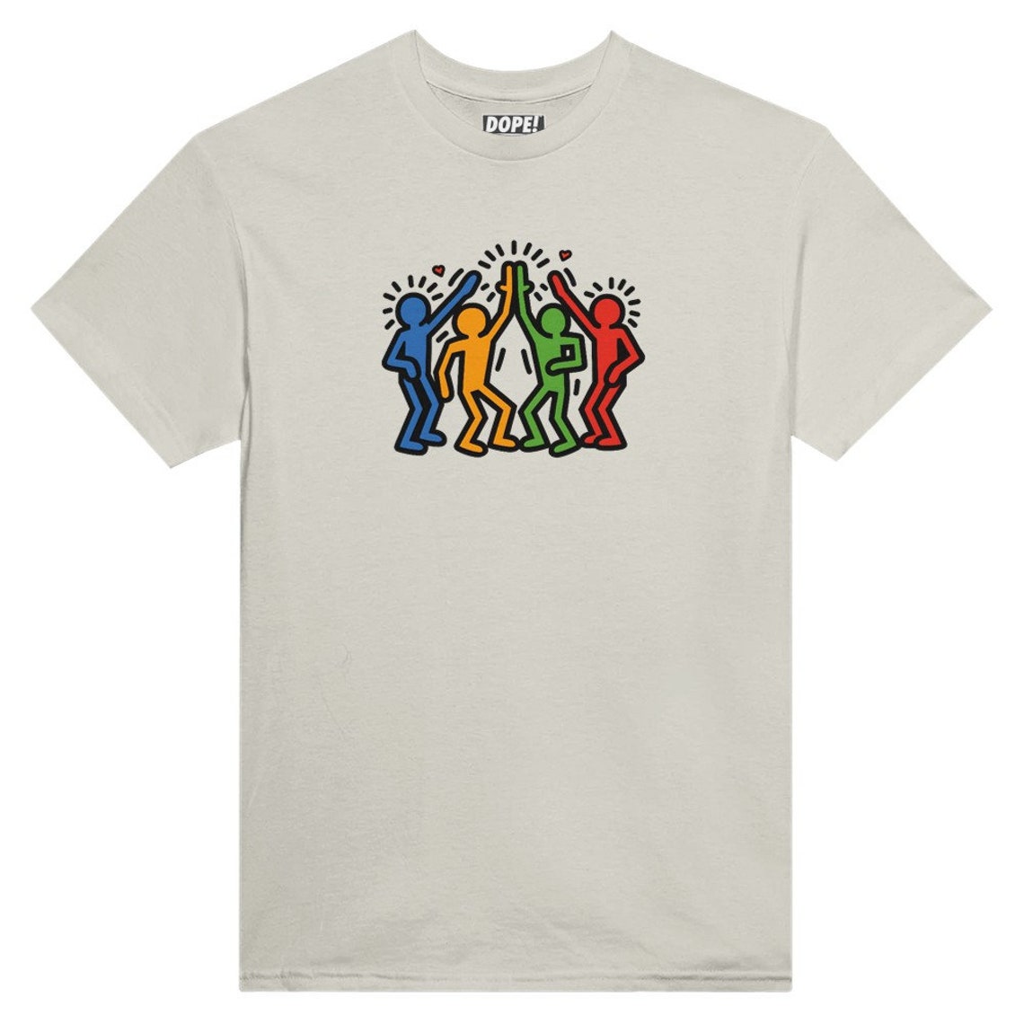 Keith Haring Inspired "peace, Unity, Love" Unisex Crewneck T-shirt - Etsy