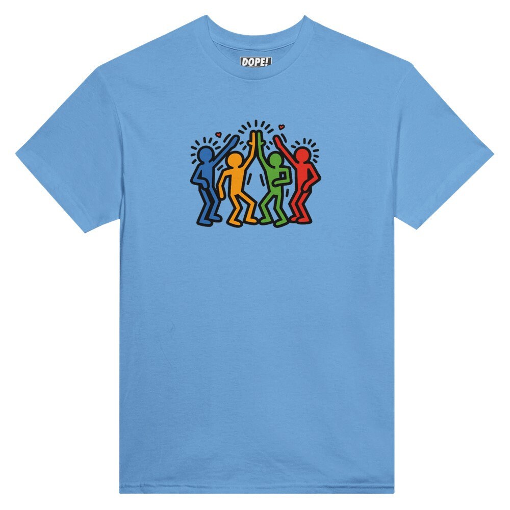 Keith Haring Inspired "peace, Unity, Love" Unisex Crewneck T-shirt - Etsy
