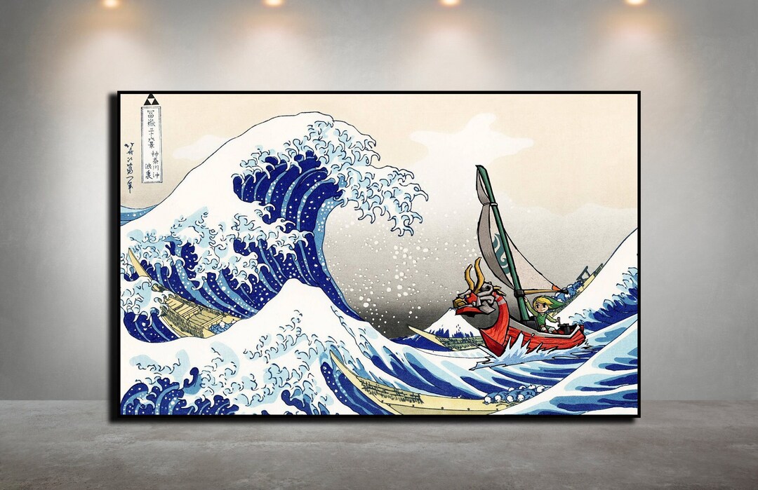 The Legend of Zelda Windwaker the Great Wave off Kanagawa Canvas ...