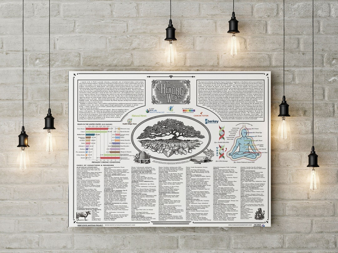 The Healing Web Poster Natural Remedies Chart Framed Gift - Etsy